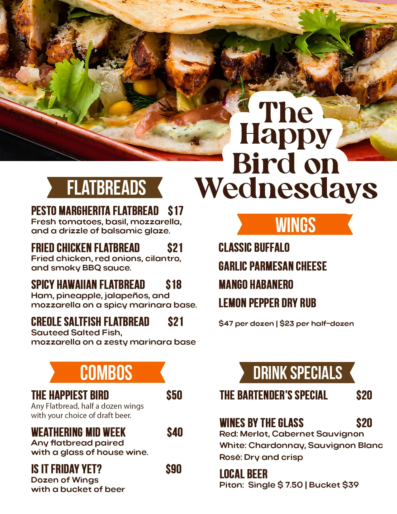 Specials - The Blackbird Restaurant